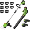 20V Wireless Leaf Blower and String Trimmer Set 550 CFM 130 MPH 12 Inch ...