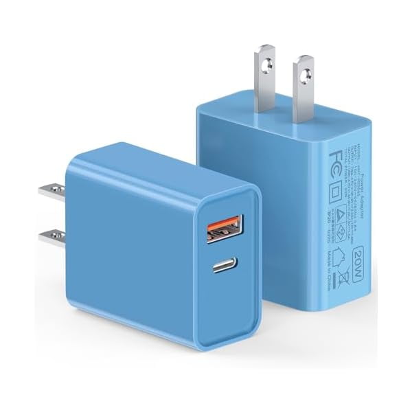 [20W/2Pack] Fast Charger Block, USB C Wall Charger, Charger Cube, Dual ...