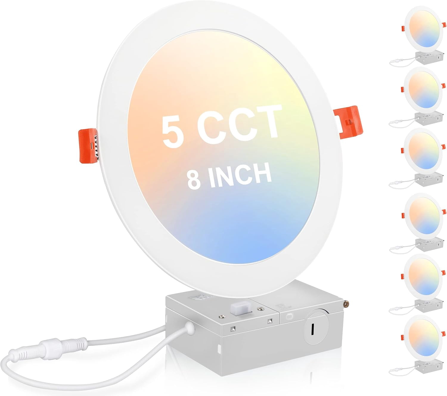 20W 8 inch Recessed Lights,5Color 2700K/3000K/3500K/4000K/5000K ...