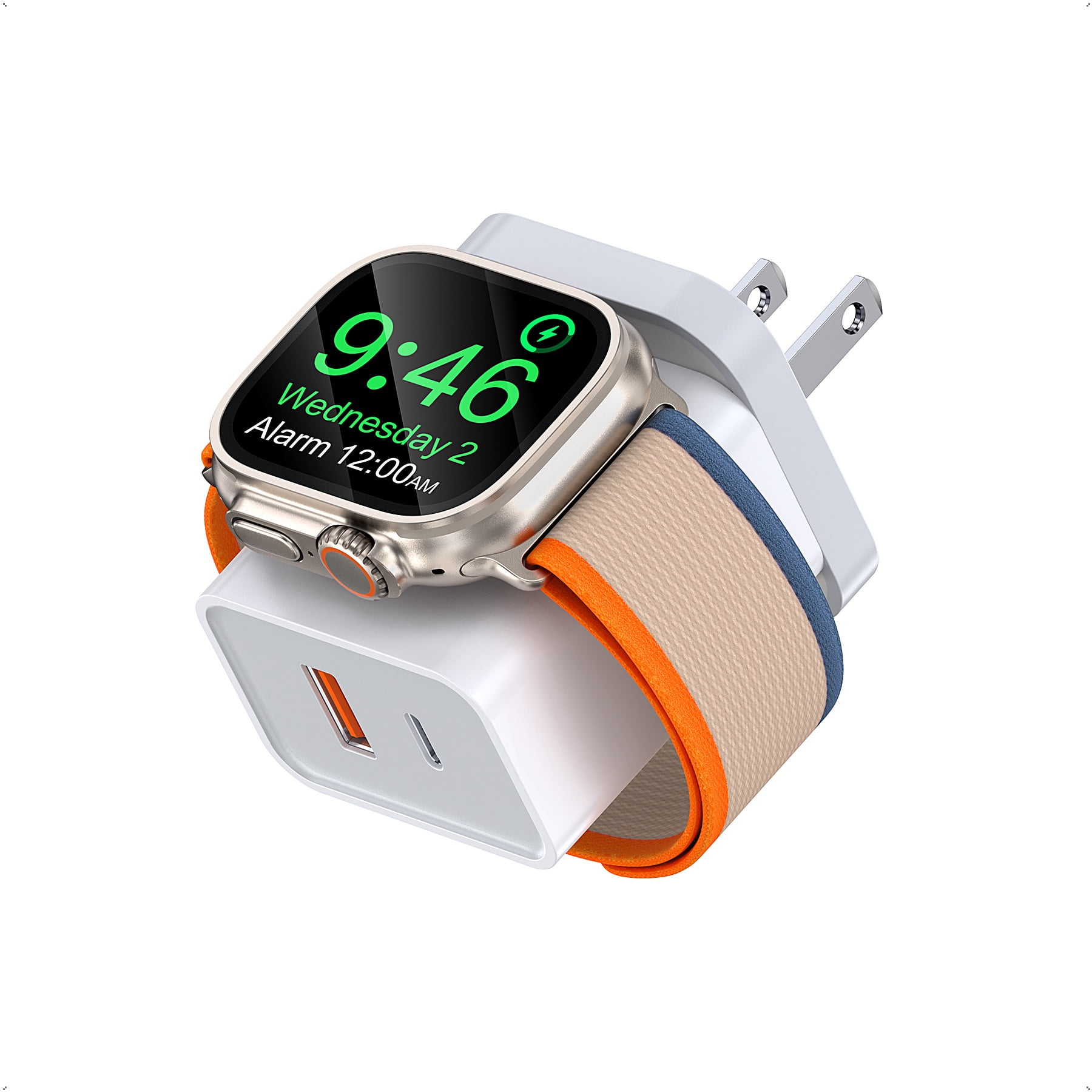 20W Dual-Port Fast Charger for Apple Watch – USB-C & USB-A PD Quick ...