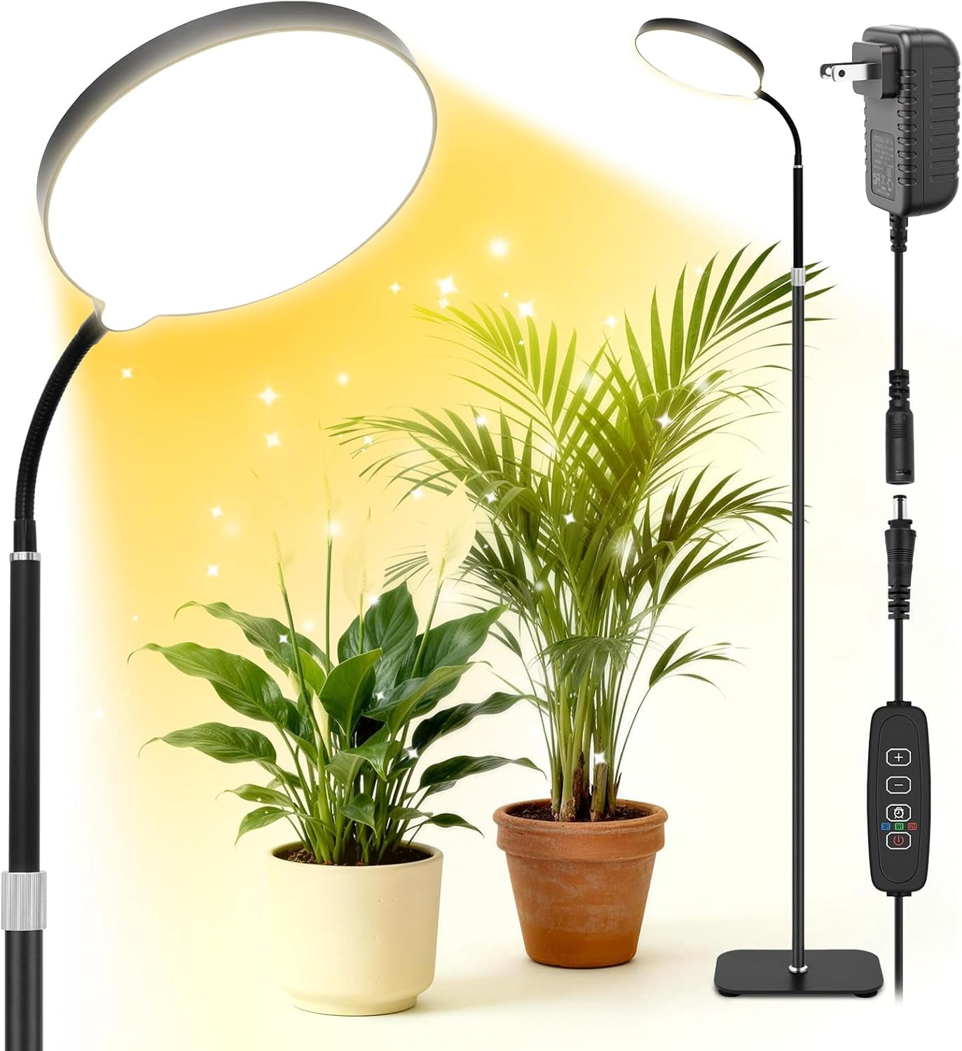 20W Full Spectrum Grow Light for Indoor Plants, 63in Adjustable Floor ...