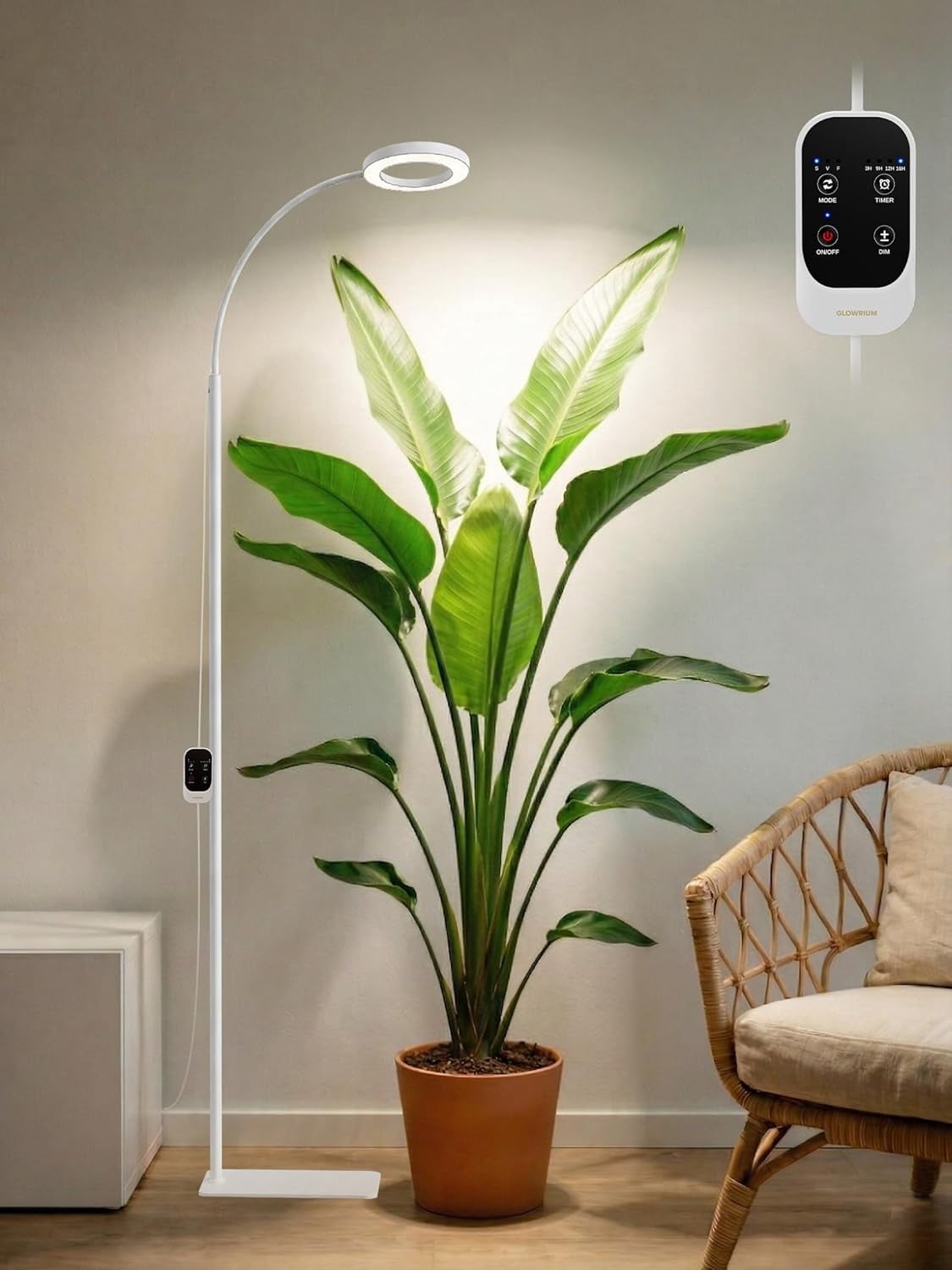 20W Full Spectrum LED Plant Light with Stand, Adjustable Height, 3/9 ...
