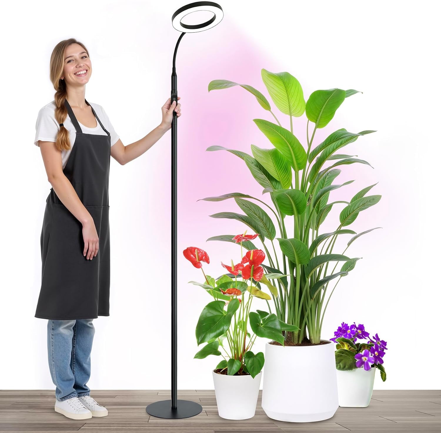 20W Indoor Plant Grow Light with Embedded Controller, Red Blue Warm ...