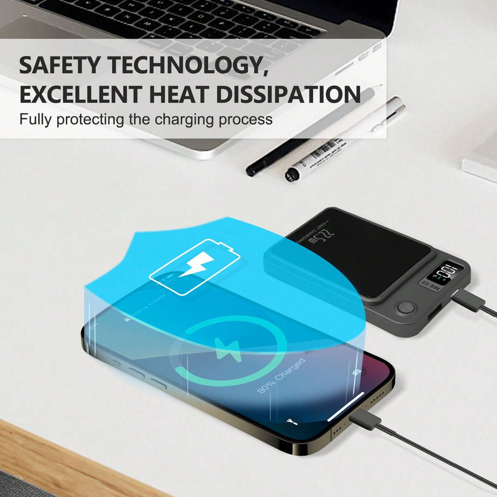 20W Magnetic Wireless Power Bank Wireless Charging External Battery ...