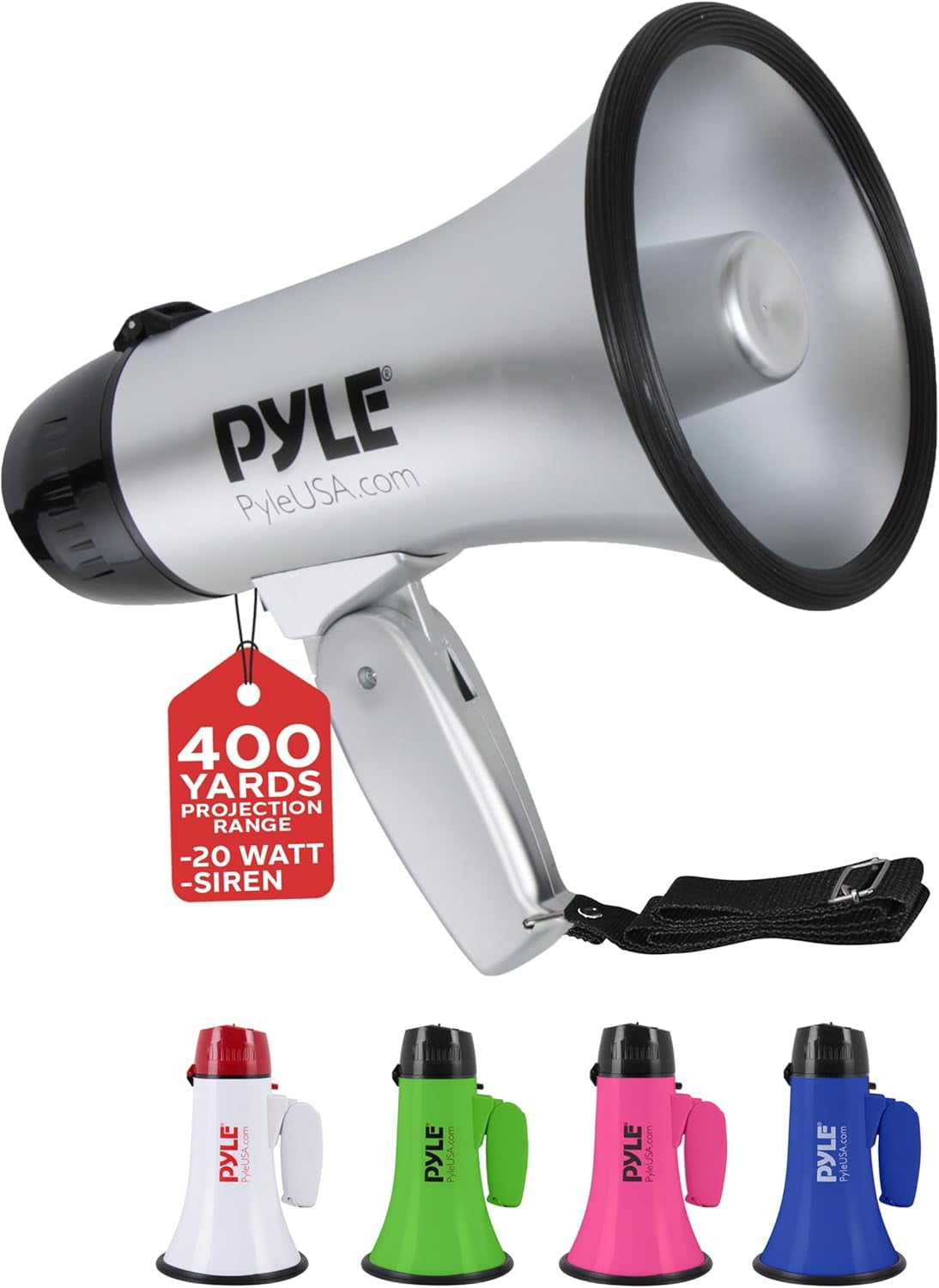 20W Megaphone Bullhorn - 5.4'' x 8.6'' Portable Megaphone, Projection ...