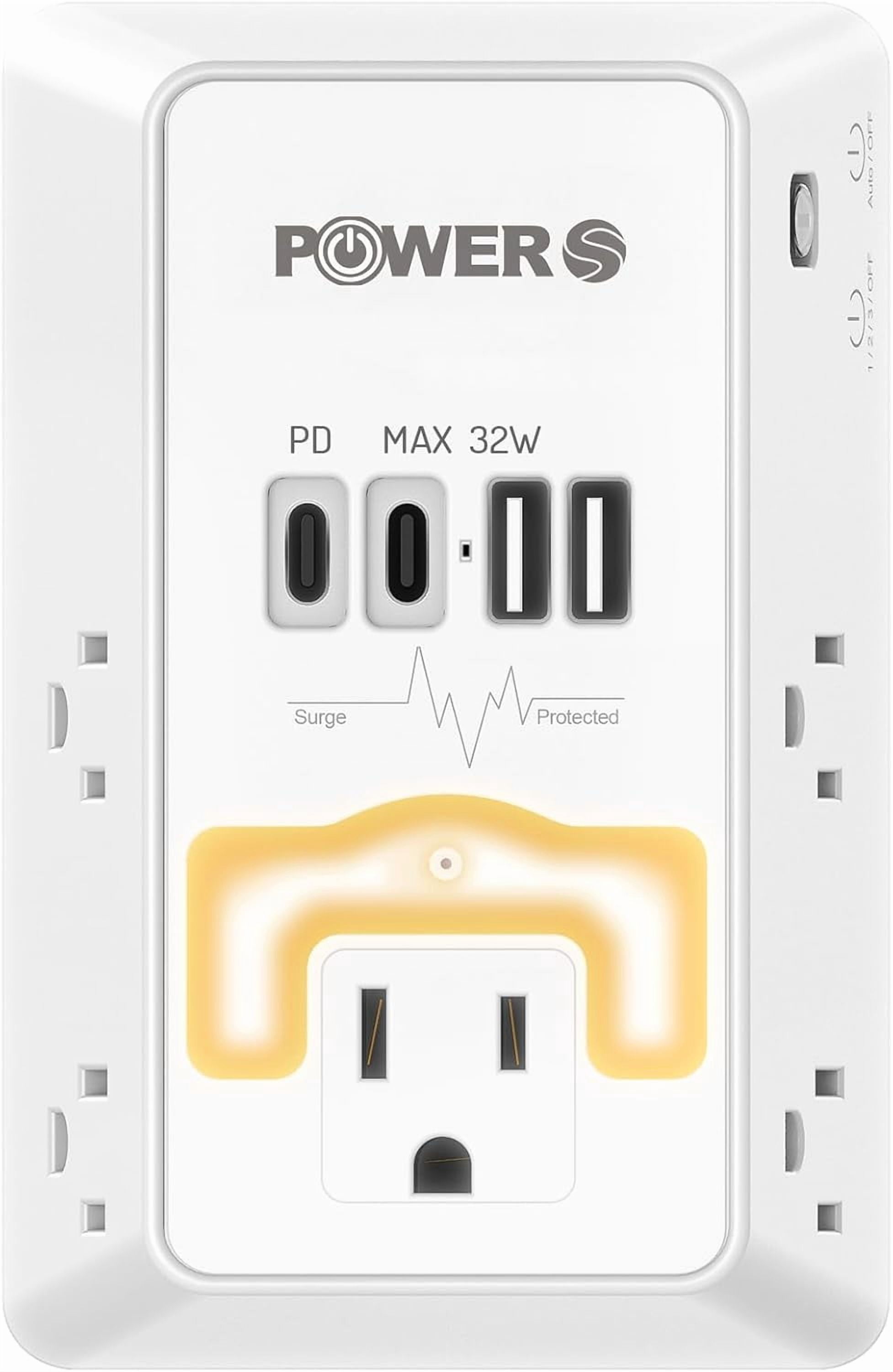 20W PD Fast Charging Wall Outlet with USB Ports (2C2A), Electrical ...