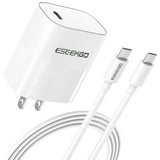 20W PD Power Delivery USB-C Wall Charger + USB-C Cable - White ...