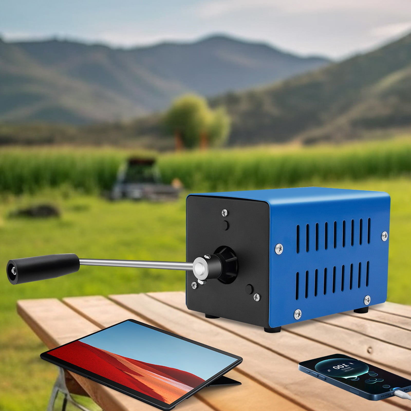 20W Portable Hand Crank USB Power Generator Charger Camping Power ...