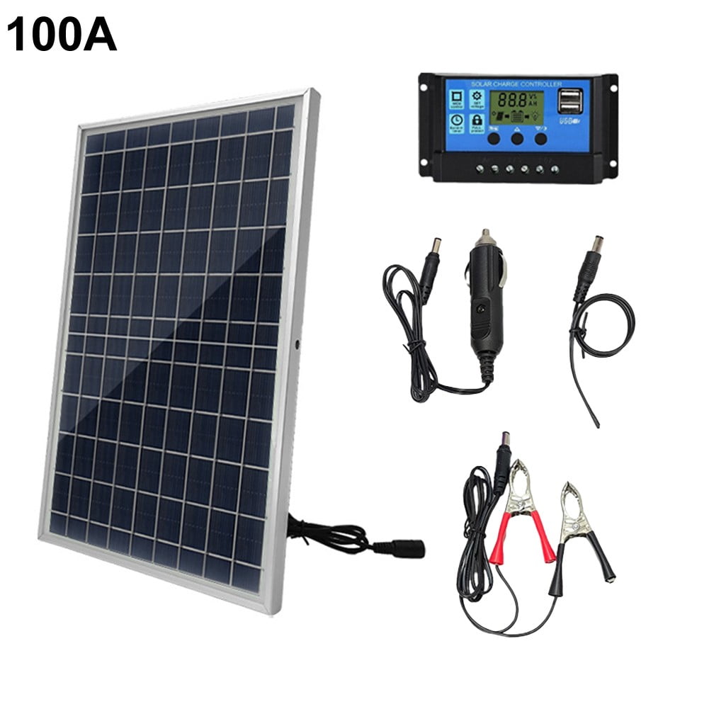 20W Portable Outdoor Solar Panel Kit Complete 12V Polycrystalline ...