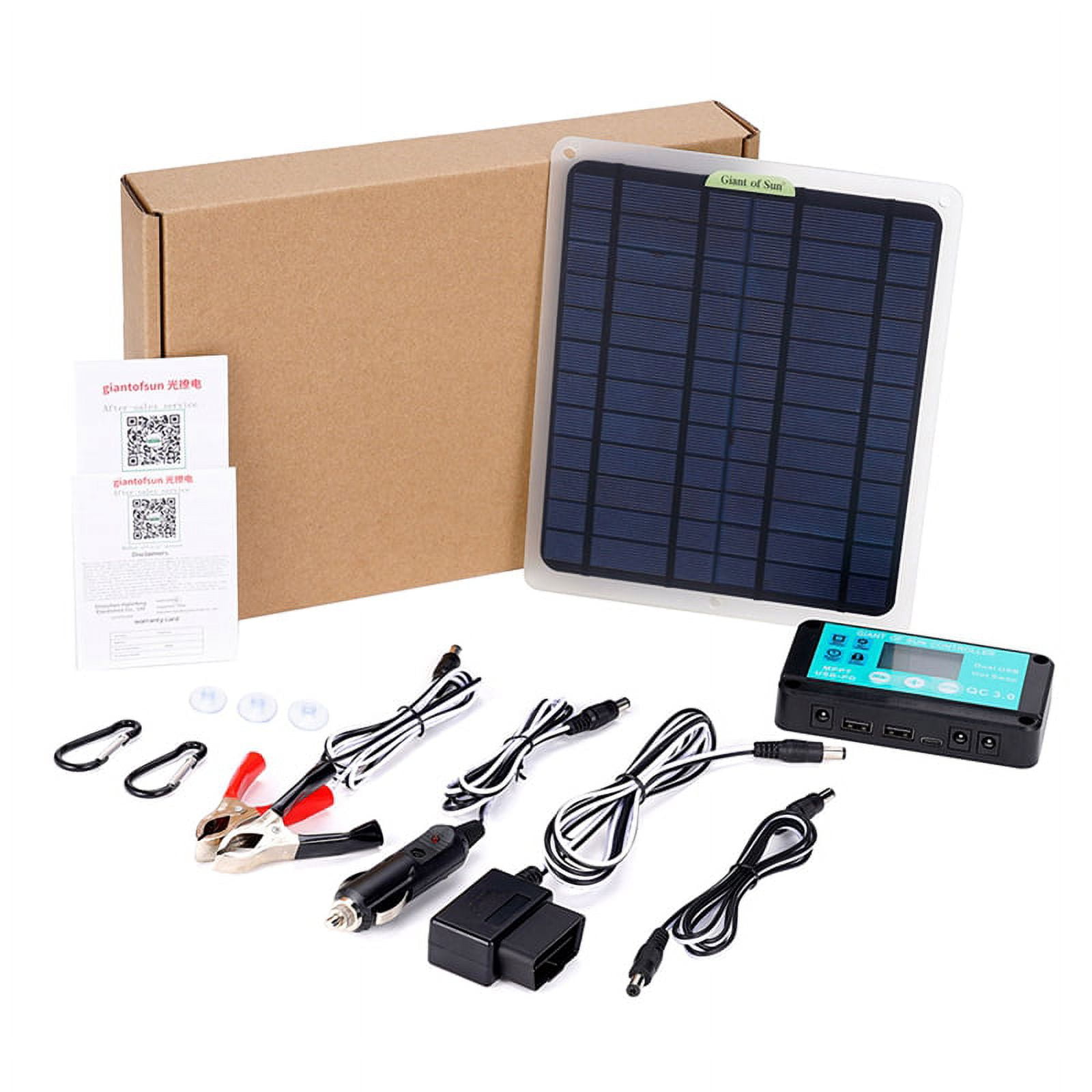 20W Solar Panel 12V 10A Battery Controller Car Charger Outdoor Battery ...