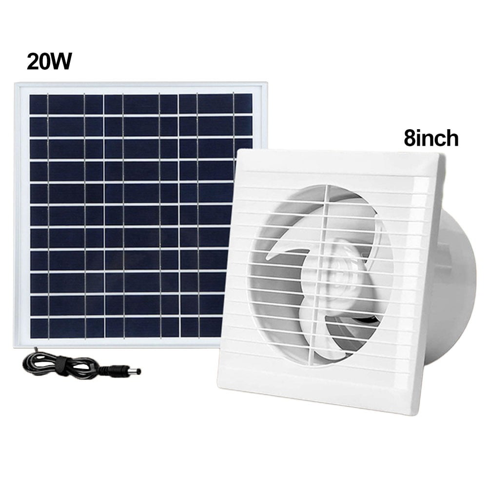 20W Solar Panel Powered Exhaust Fan Efficient Ventilation Greenhouse ...