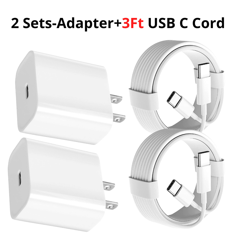 20W USB C Fast Charger PD USB C To C Type C Power Adapter And Cables ...