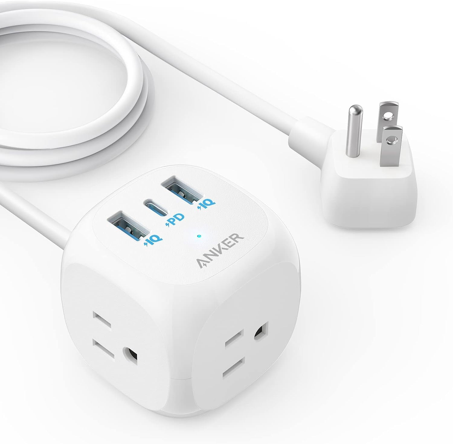 20W USB C Power Strip, 321 Power Strip with 3 Outlets and USB C ...