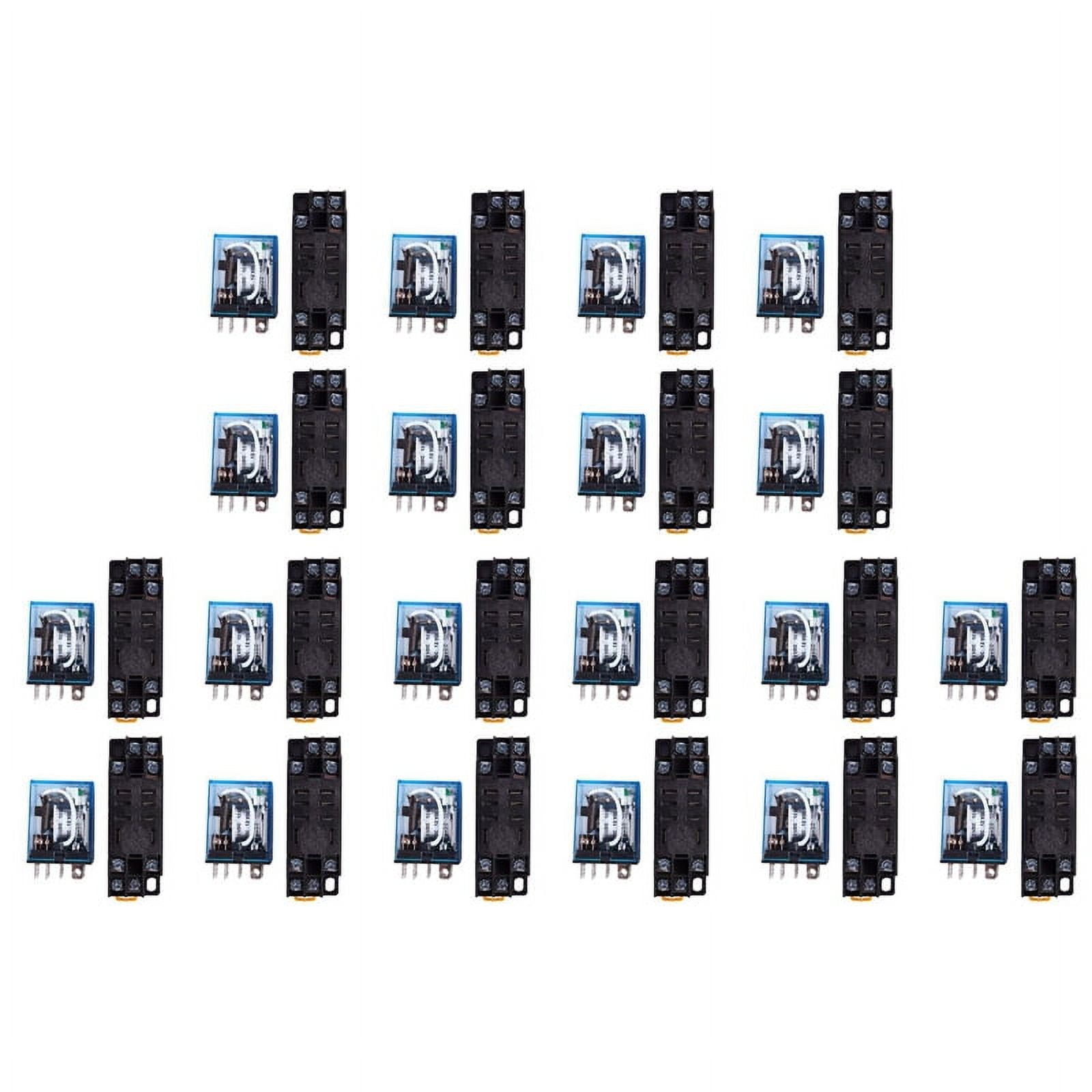 20X 12V DC Coil Power Relay DPDT LY2NJ HH62P-L JQX-13F 10A with PTF08A Socket Base - Walmart.com