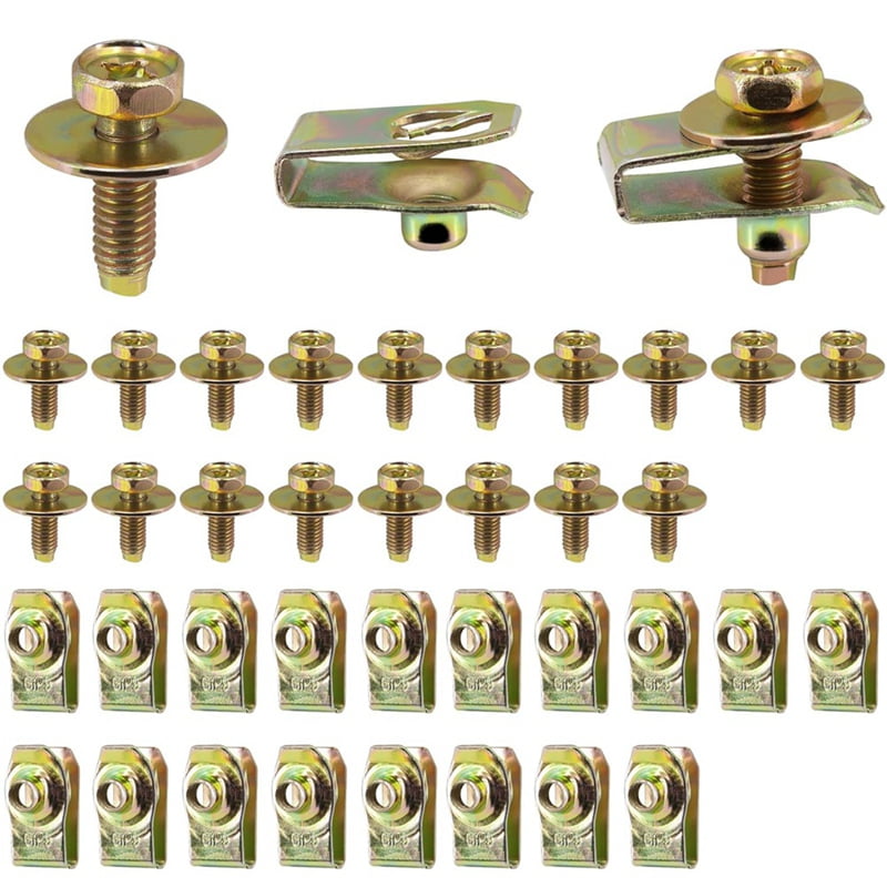 20X Body Bolts U-Nuts Clips Engine Under Cover Undertray Splash Shield ...