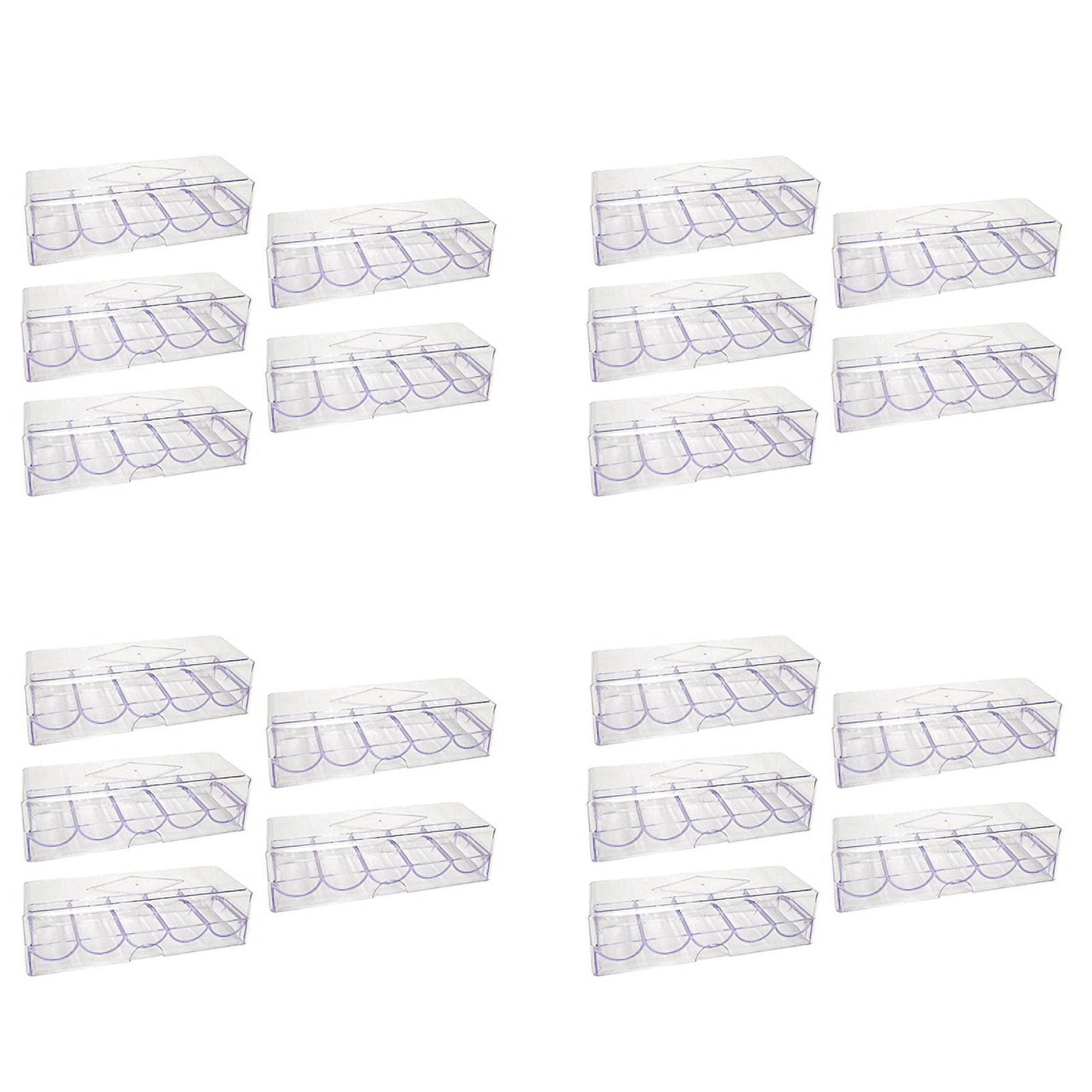 20X Clear Acrylic Poker Chip Rack with Cover/Casino Chip Tray with Lid ...