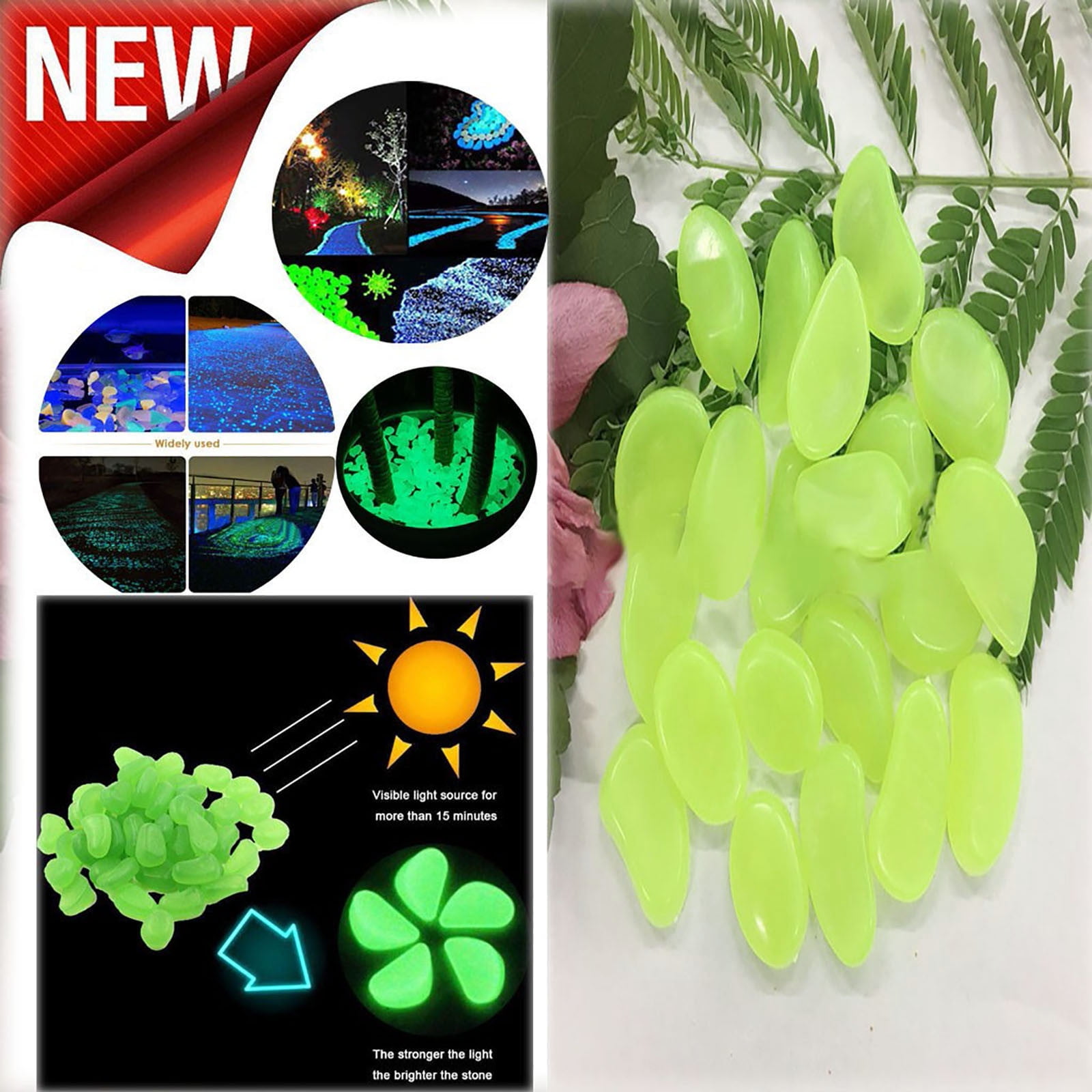 20X Glowing Stone Clearance! Nomeni Garden Pebbles Glow Stones Rocks ...