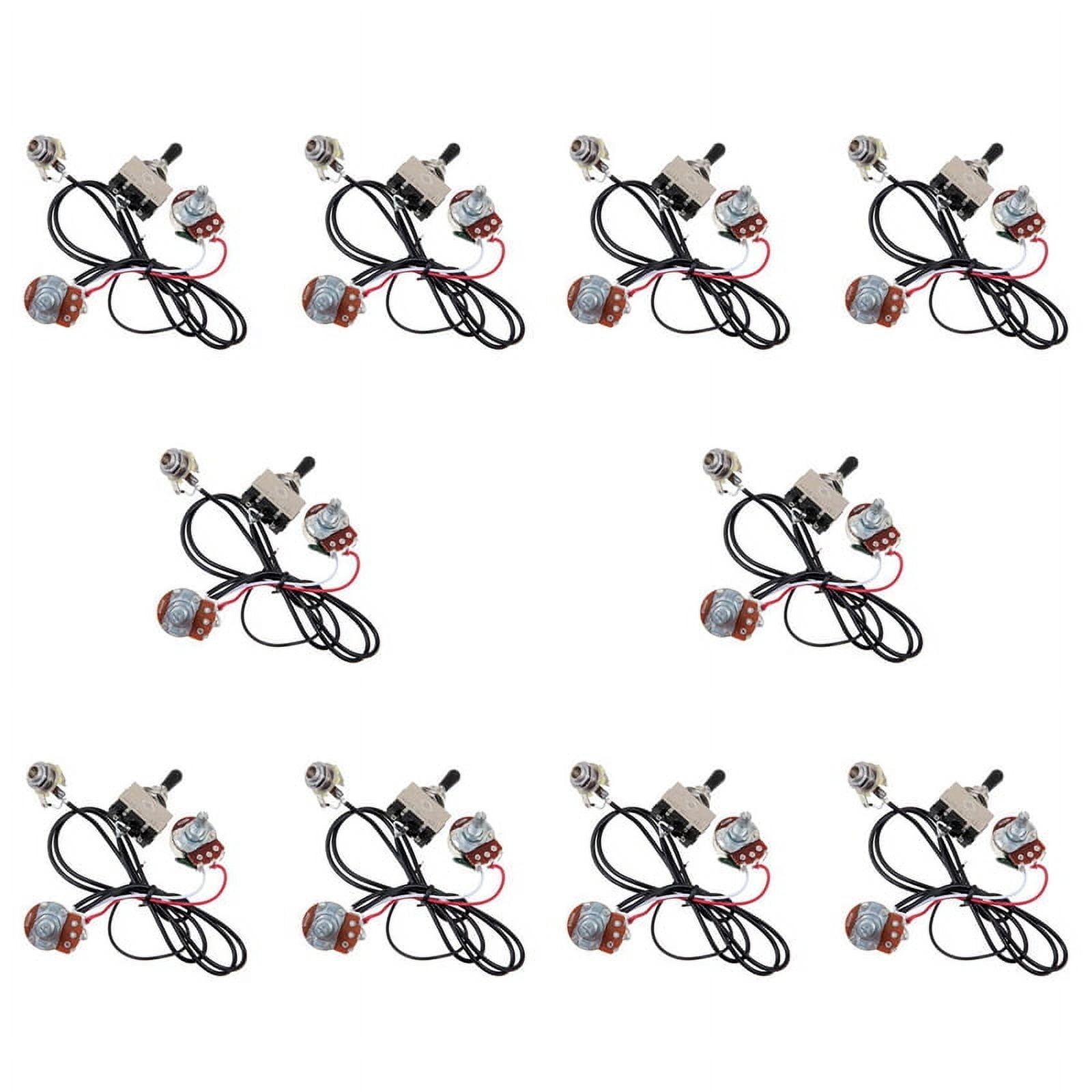 20X Guitar Wiring Harness Prewired Two Pickup 500K Pots 3-Way Toggle ...