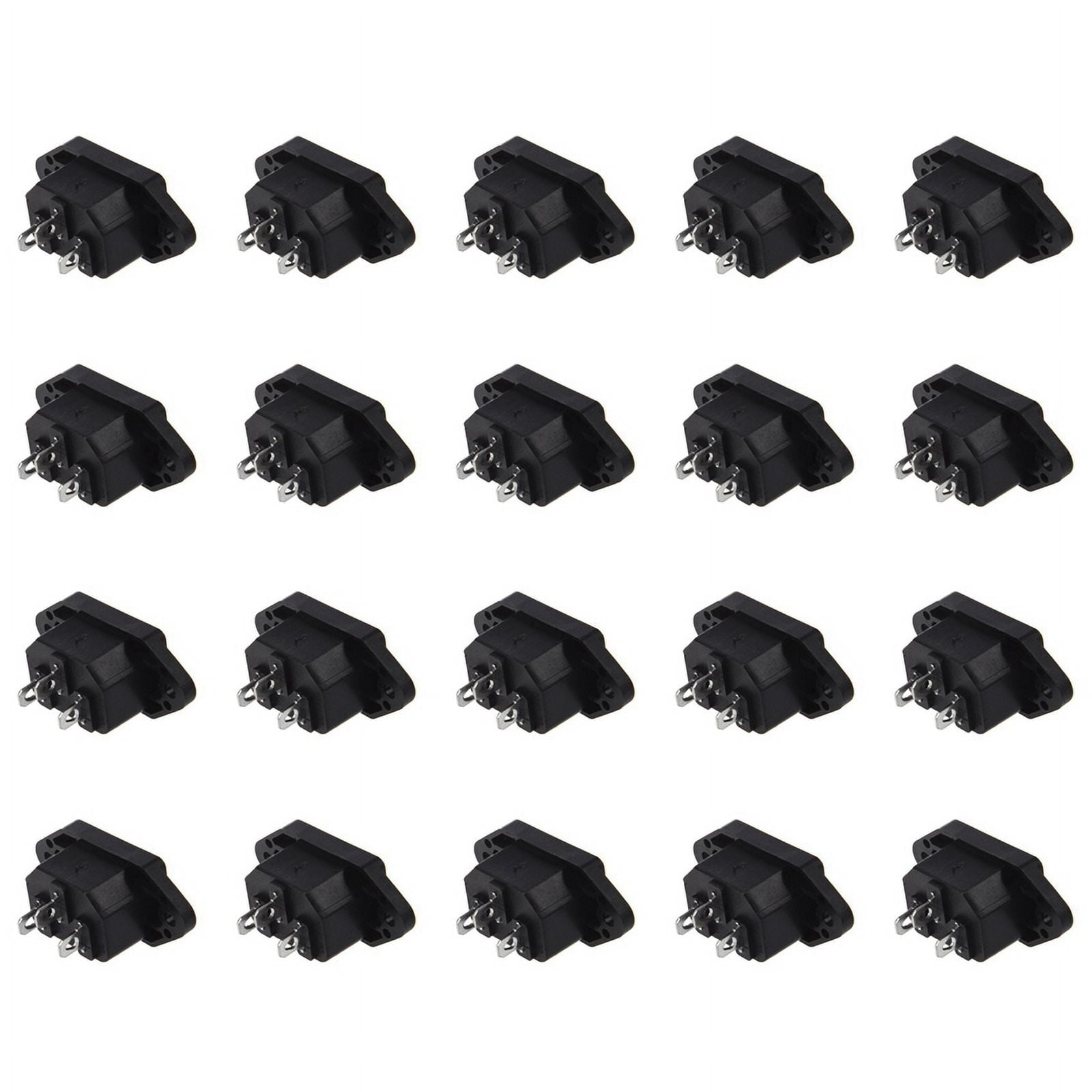 20X IEC 320 C14 Male Plug 3 Pins PCB Panel Power Inlet Socket Connector ...