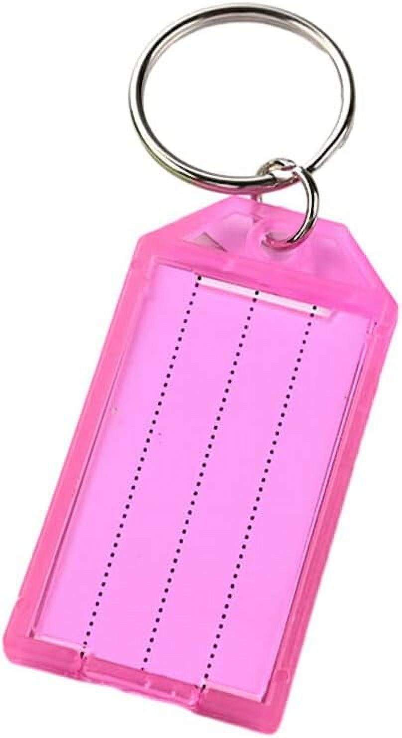 20X Plastic Key Tags with Split Ring ID Labels Card Keychain DIY ...