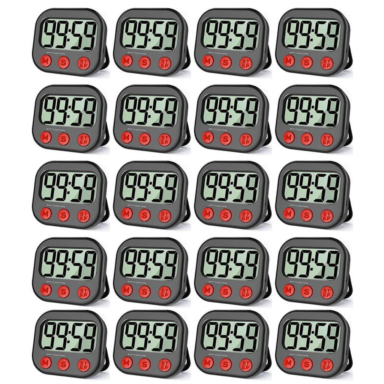 20X Kitchen Timer, Digital Visual Timer Magnetic Clock Stopwatch ...