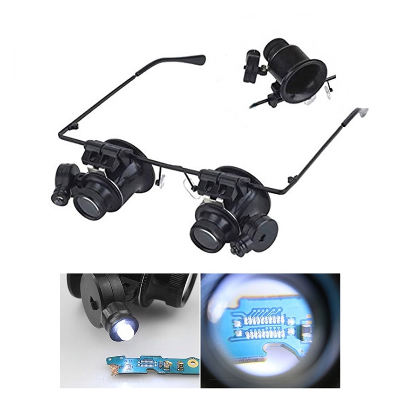 20X Magnifier Double Eye Glasses Type Watch Repair Jeweler Inspect Tool ...