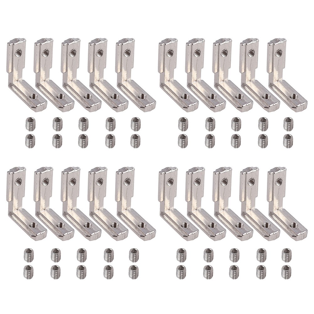20X T Slot Aluminum Profile L-Shape Brackets 90° Inner Connector 2020 ...