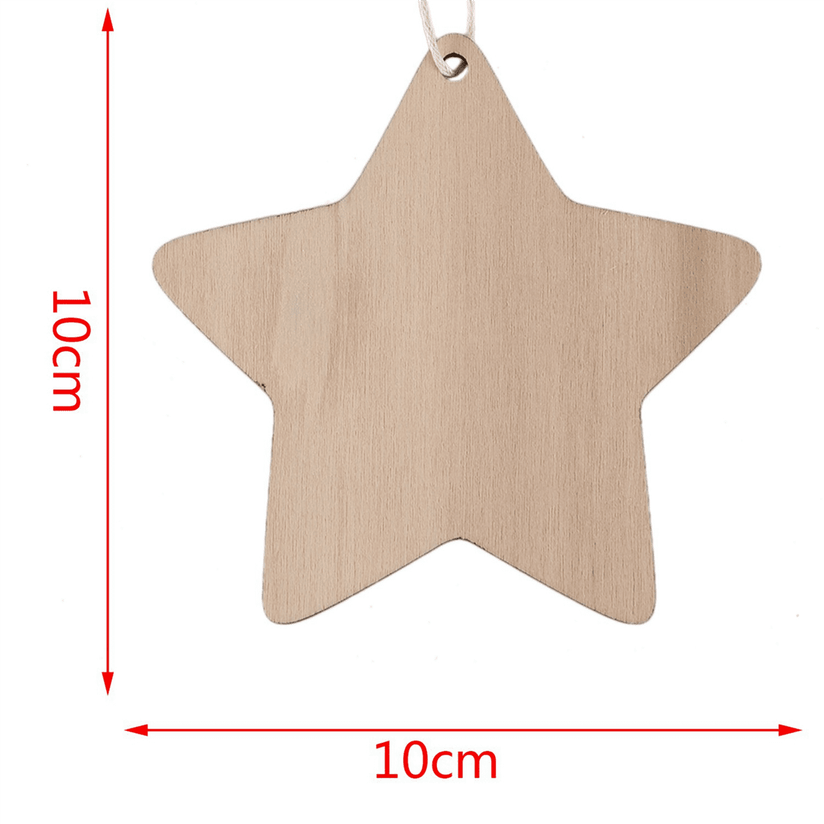 20X Wooden Star Shapes, Plain Wood Craft Tags with Hole (10Cm ...