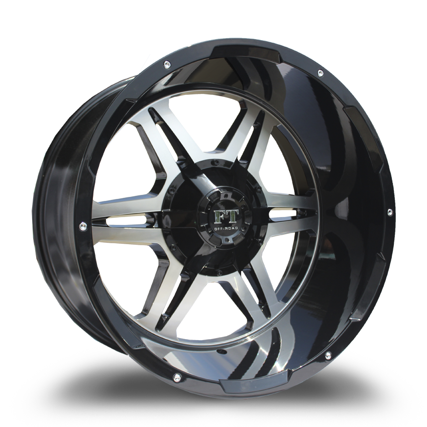 20X14 10-127/139.7 OFF ROAD BULLET(FT-3) Gloss Black/Machine Wheel -76/ ...