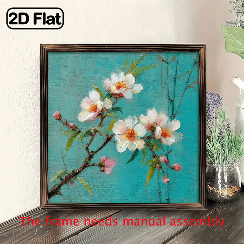 20X20 cm 2D Flat Canvas Images with Wooden Frames for Bedroom Wall ...