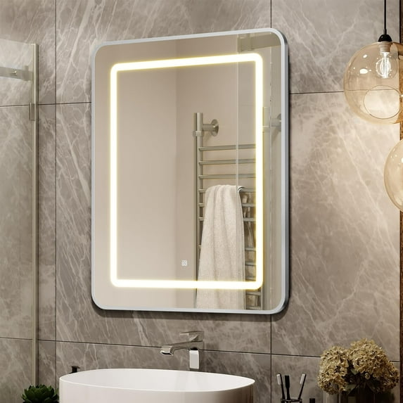 20X30 Inch Silver Bathroom Medicine Cabinet with Mirror, Recessed or ...