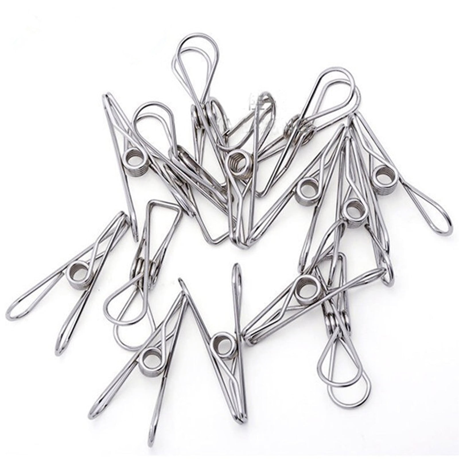 20XFixed Clip, Metal Wire Clips Clamps Stainless Steel Washing Line ...