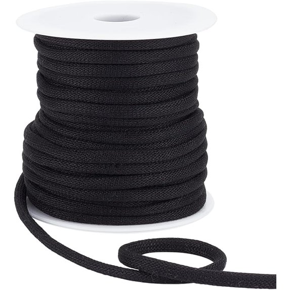 20Yards Black Hoodie String Replacement 6mm Round Soft Drawstring ...