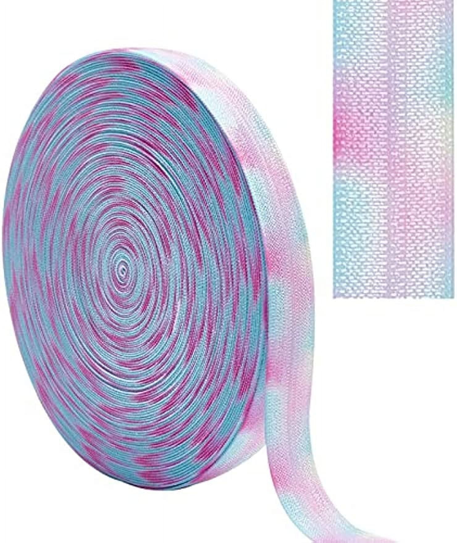 20Yards Rainbow Fold Over Elastic Ribbon Spandex Fabric Band Pastel ...