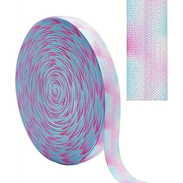 20Yards Rainbow Fold Over Elastic Ribbon Spandex Fabric Band Pastel ...