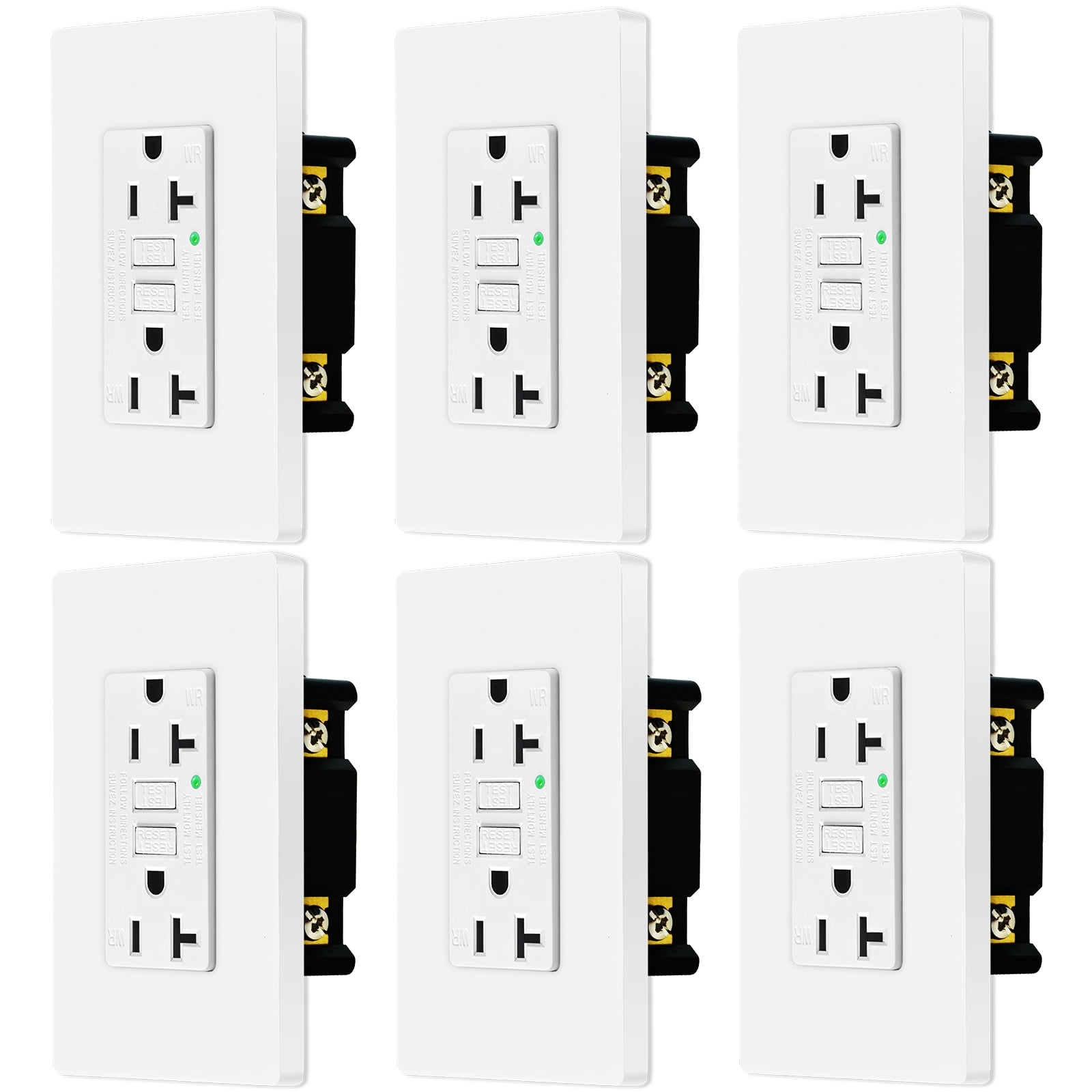 20amp GFCI Outlets, Non-Tamper-Resistant GFI Duplex Receptacles with ...