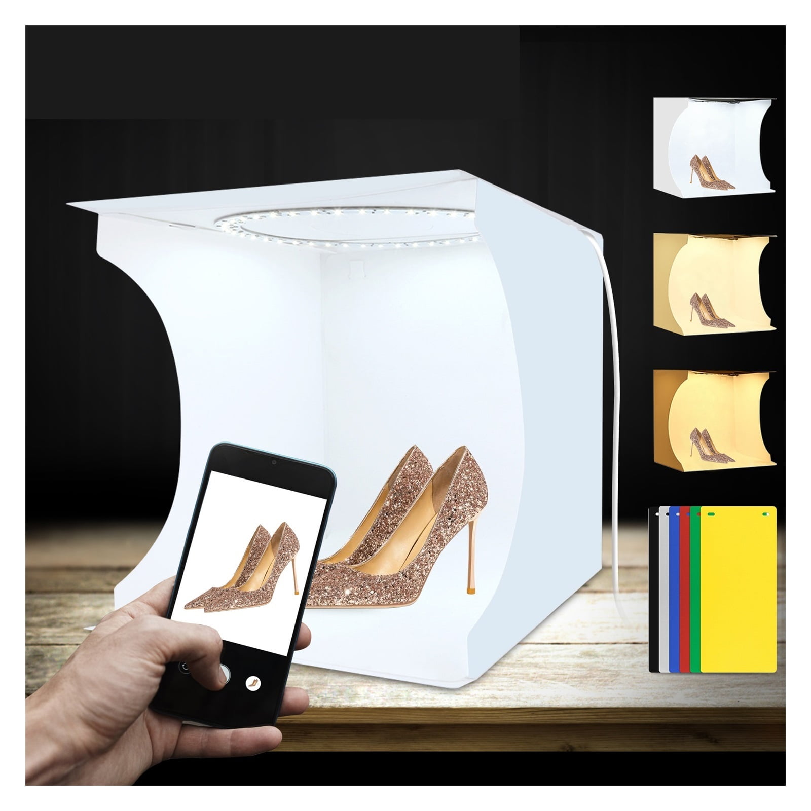 20cm/30cm LED Ring Light Box Lightbox Photo Studio Box Photography Light Studio Shooting Tent ...