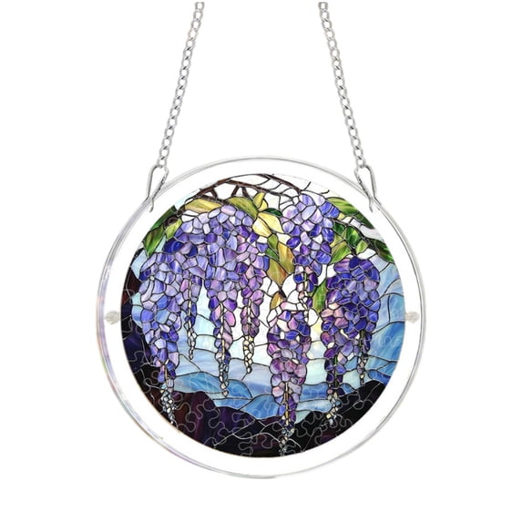 20cm Acrylic Puzzle Suncatcher Hanging Ornament with Garden Floral Bird ...