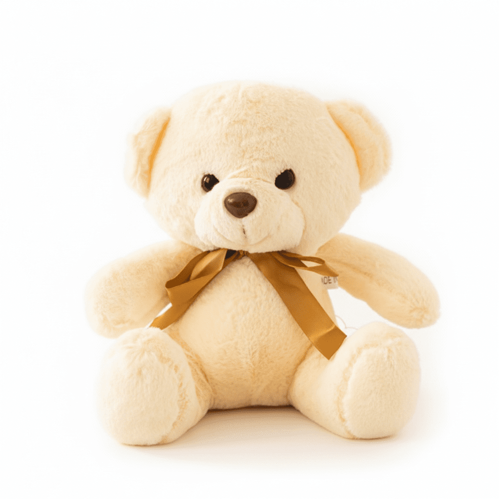 20cm Classic Ribbon Teddy Bear Plush Toy, Soft Stuffed Animal in Pink ...