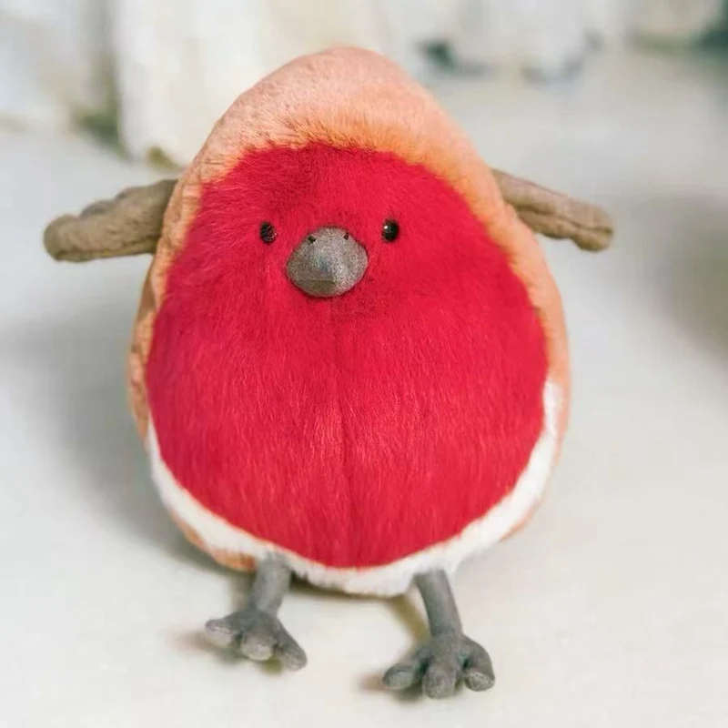 20cm Cute Fat Robin Plush Toy, Soft Fluffy Stuffed Bird Doll, Cuddly ...