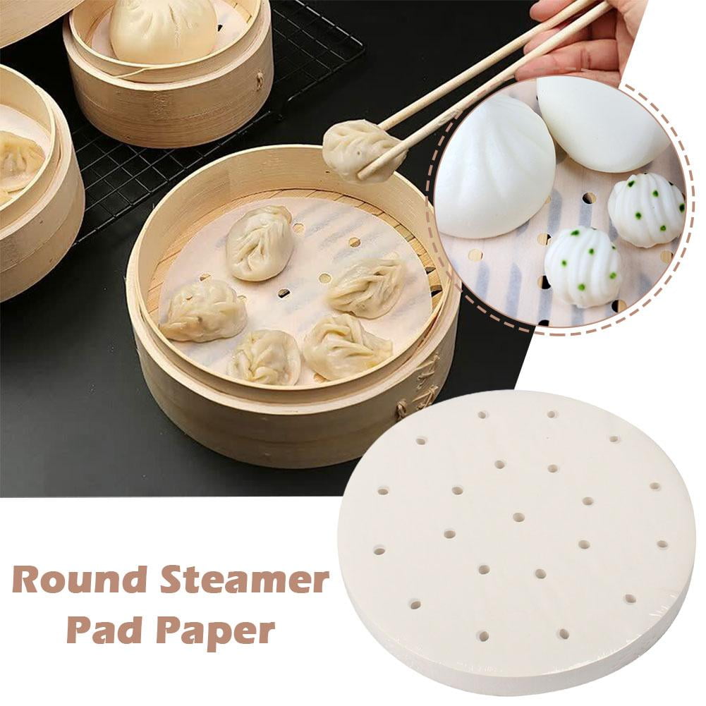 20cm Non-Stick Steamer Paper Disposable Steamed Bun Oil Paper Pad Round ...