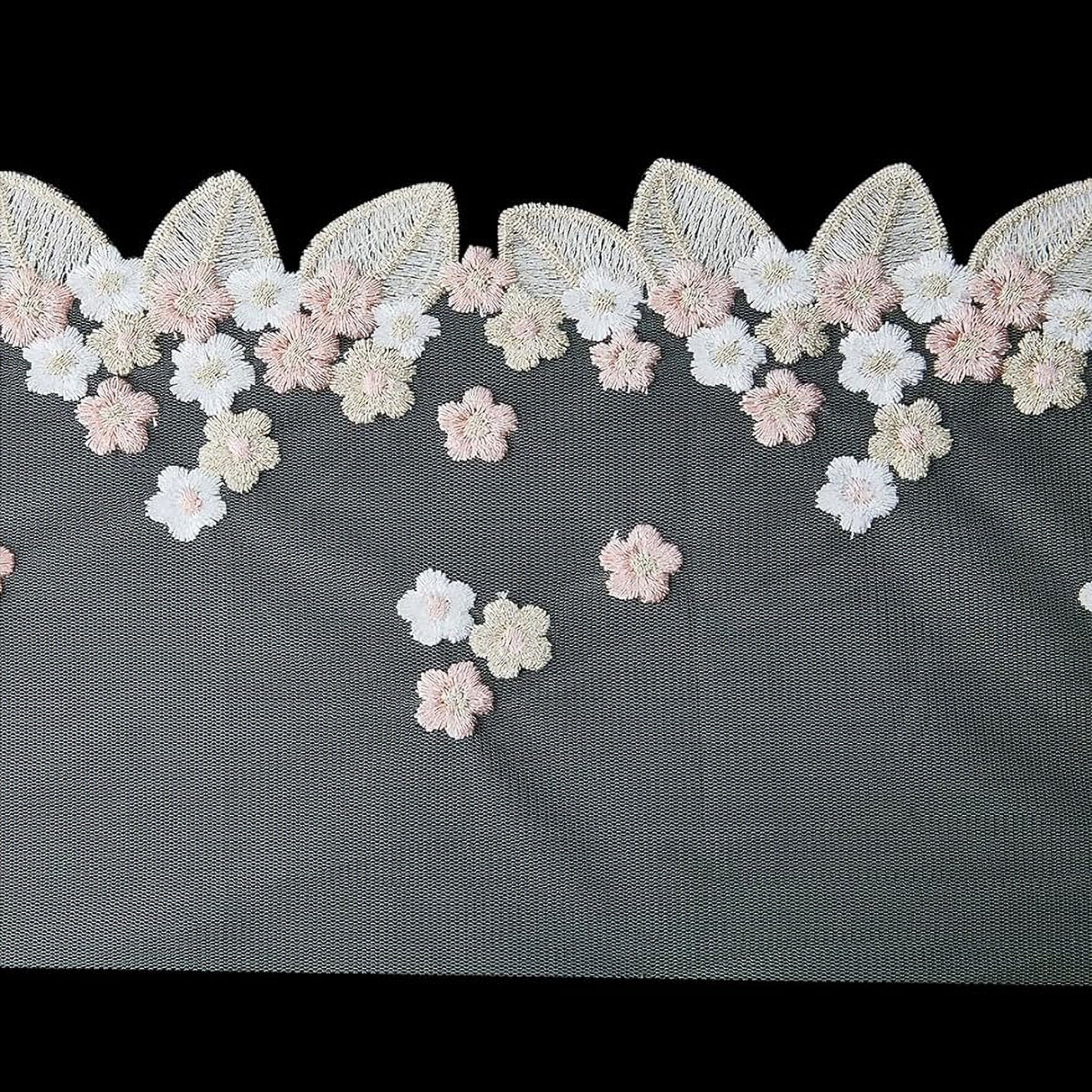 20cm Width Embroidery Mesh Lace Fabric Floral Embroidered Lace Trim ...