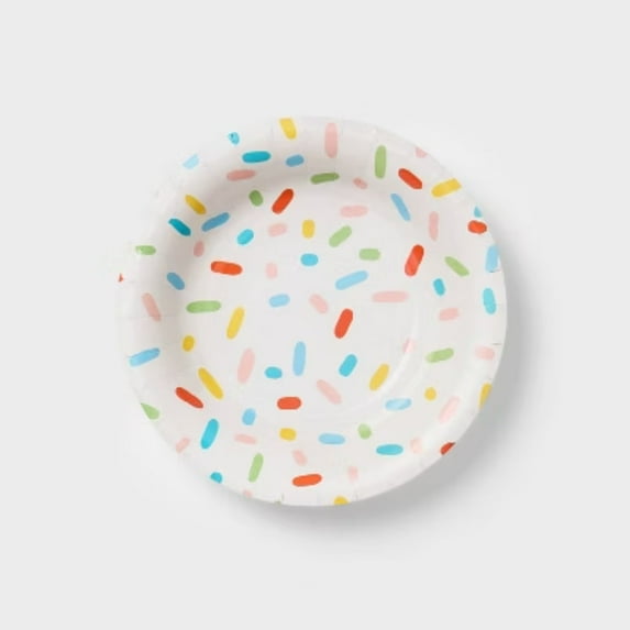 20ct Sprinkle Design Snack Plates - Disposable Paper Plates for Kids ...