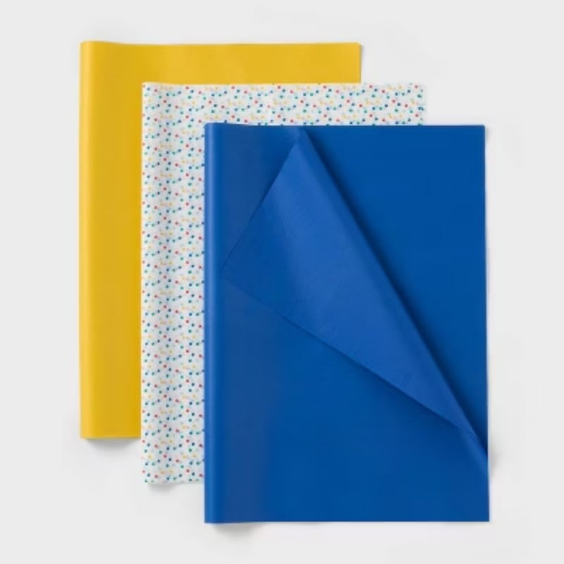 20ct Tissue Paper Blue/Yellow/Multi Dot Print - Spritz: Multicolor Gift ...