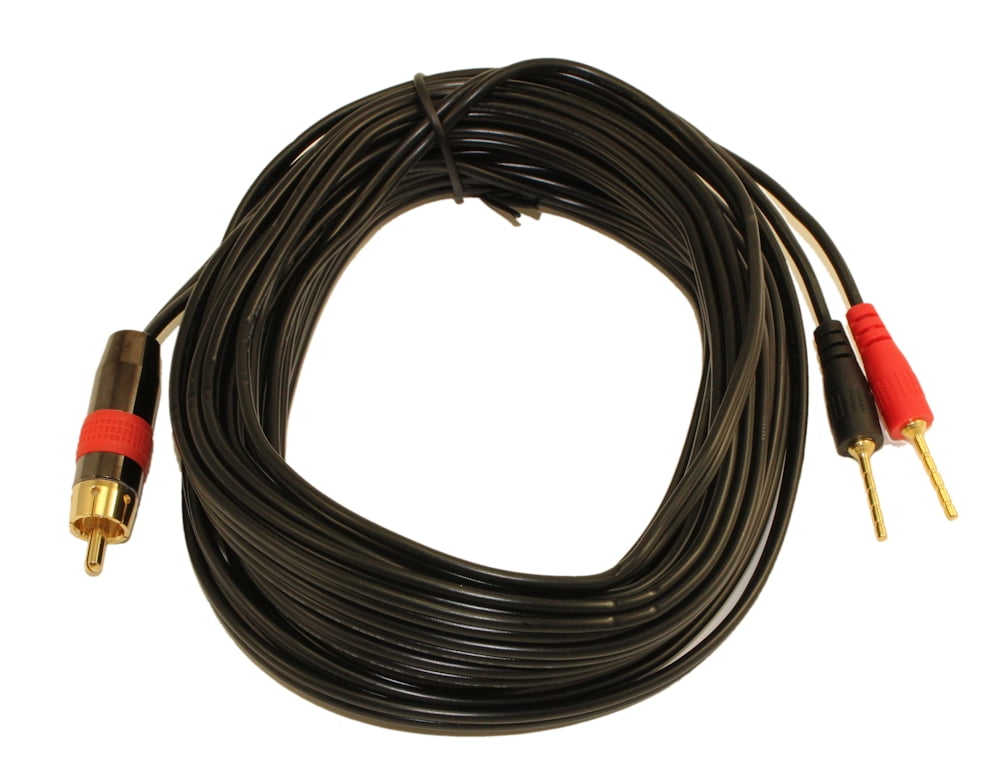 20ft 1 Wire SubWoofer 18AWG (1 RCA to 2 Pos/Neg Speaker Connects) Cable ...