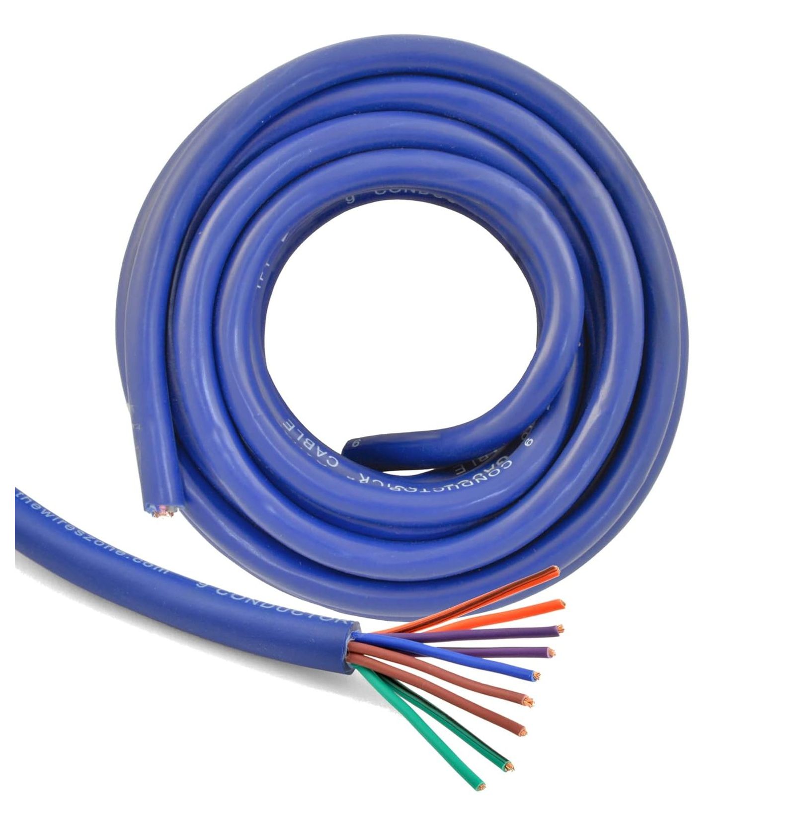 20ft 18 AWG Multi 9 Conductor Blue Speed Wire 18 Gauge CCA Stranded ...