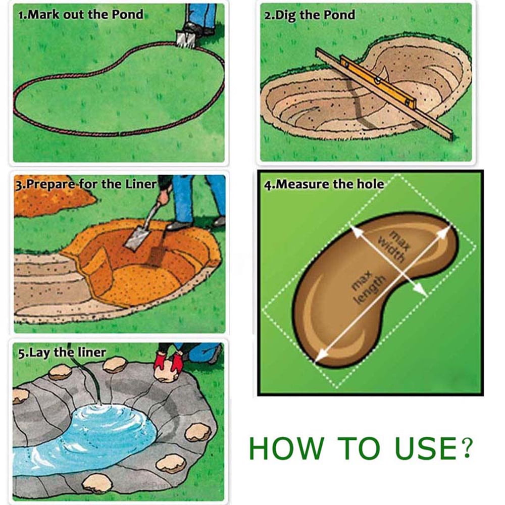 20ft*20ft Fish Pond Liners Flexible Pond Waterproof Liner Gardens Pools ...