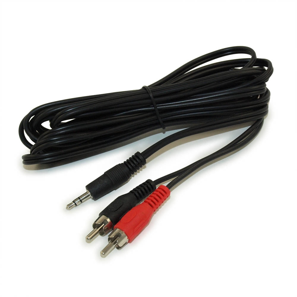 20ft 3.5mm Mini-Stereo TRS Male to Two RCA Male Audio Cable - Walmart.com