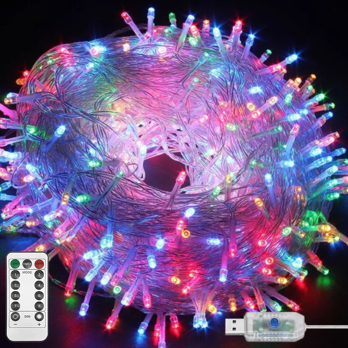 20ft 60 LED String Lights Indoor Outdoor, Multicolored Christmas Lights ...
