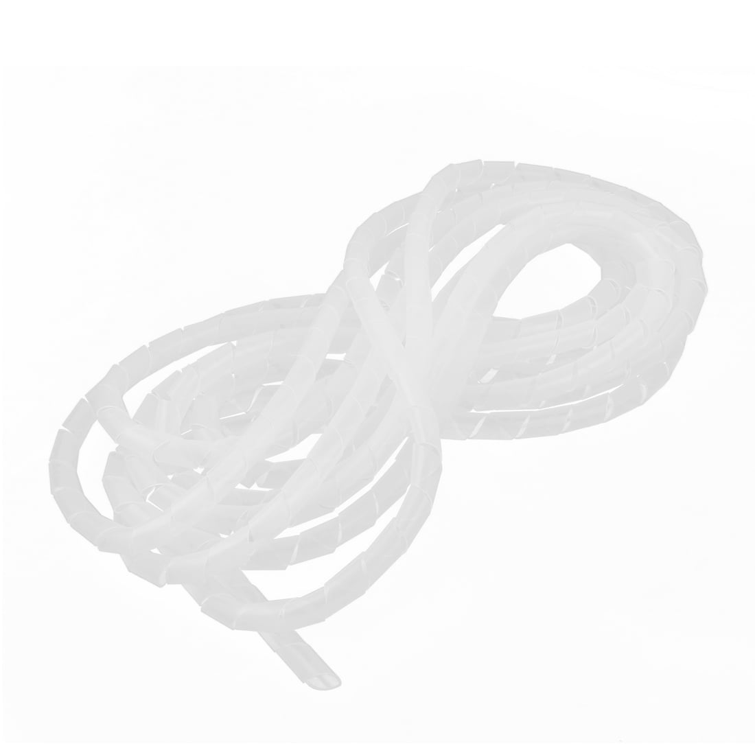 20ft 6M 12mmx10mm White Flexible Wire Spiral Wrap Sleeving Tube Cable ...